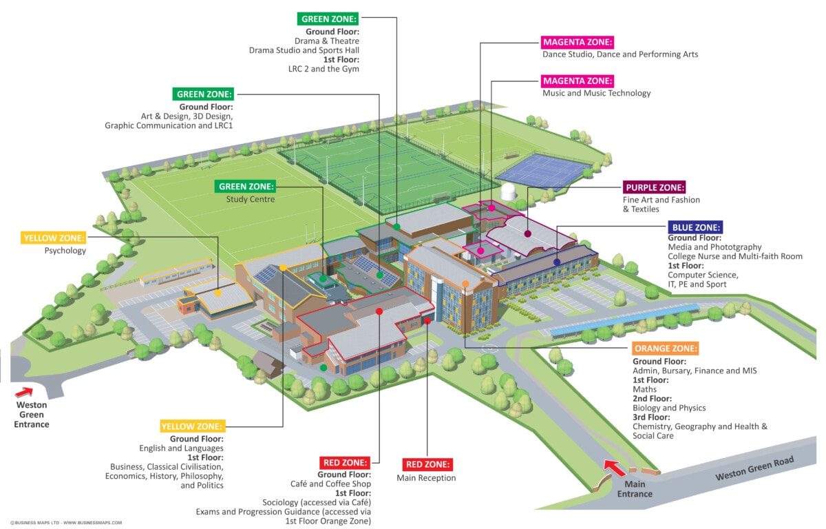 College Maps – Esher Sixth Form College